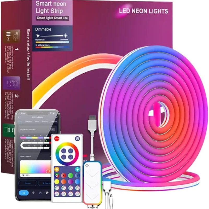 Lumive RGBIC Neon Light Strip: Smart LED Night Light for Gaming Setups ...